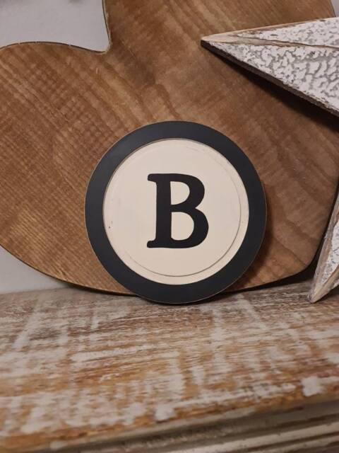 Rustic Letter B Sign 15cm Cream & Black Monogram Wall Art by Etsy ...
