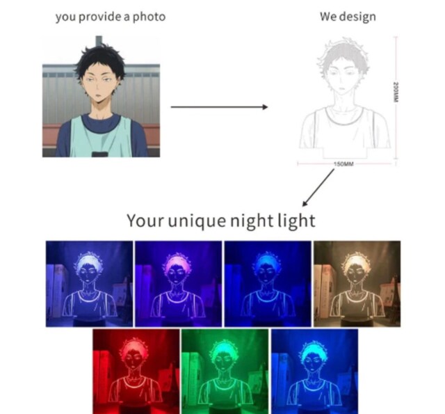 Custom Led Light - Anime Manga Nightlight Japan Gaming Gift Acrylic ...