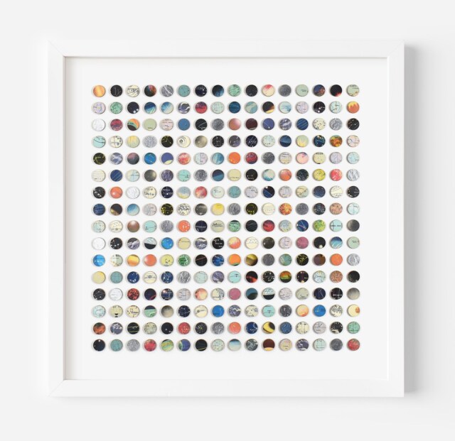 Original 3D Dot Collage Wall Art, Space Paper & Wood Collage, Ready To ...