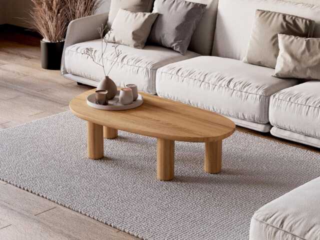 Scandi Coffee Table - Blob Table Solid Wood Coffee Modern Japandi ...