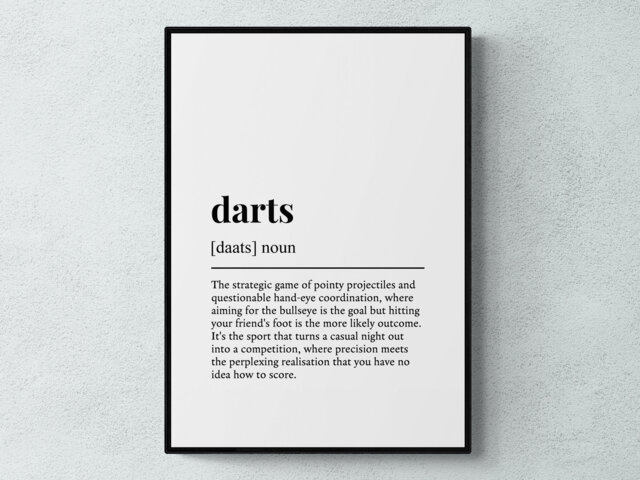 Darts Funny Definition Sport Gift Wall Art Print by Etsy | ufurnish.com