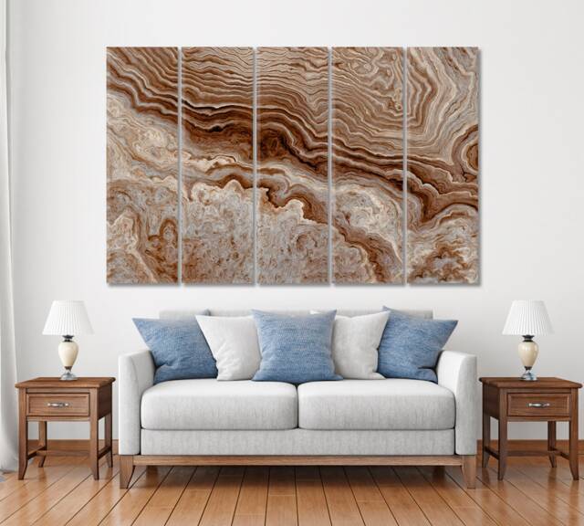 Abstract Brown Beige Curly Veins Canvas Print, Wood Wall Art , Wooden ...