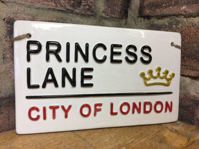 Princess Lane-London Street Sign-London-Girls Bedroom-Wall Art-Princess ...