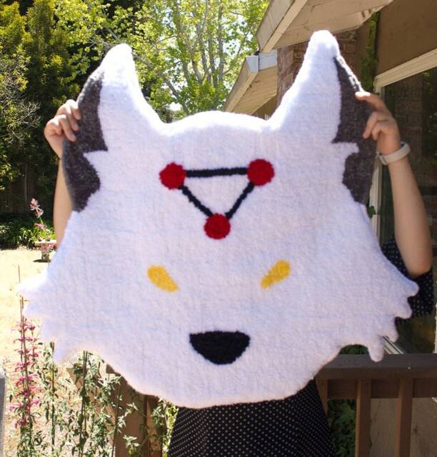 White Shikigami Divine Demon Dog Hand-Tufted Rug by Etsy | uFurnish.com