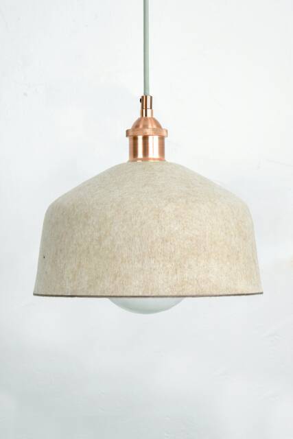 Felt 10In Shade Custom Pendant Light - Soft Beige Khaki Woven New ...