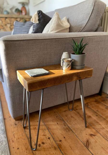 Handcrafted Scaffold Board Side Table - Rectangle Handmade Rustic ...