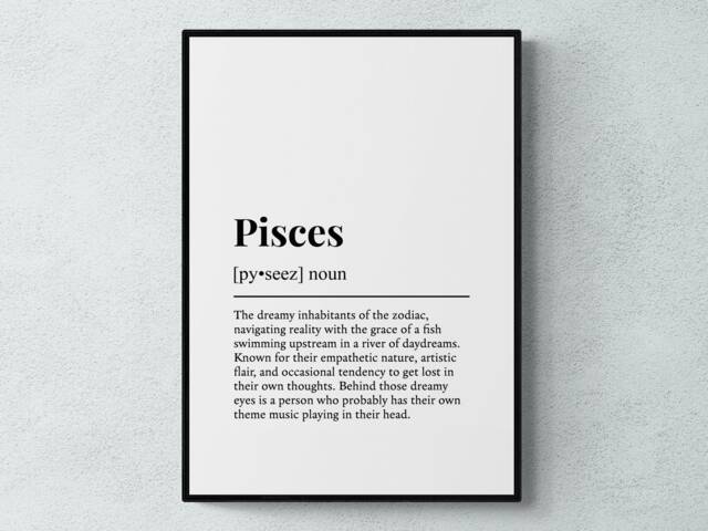 Pisces Zodiac Sign Funny Definition Astrology Gift Wall Art Print by ...
