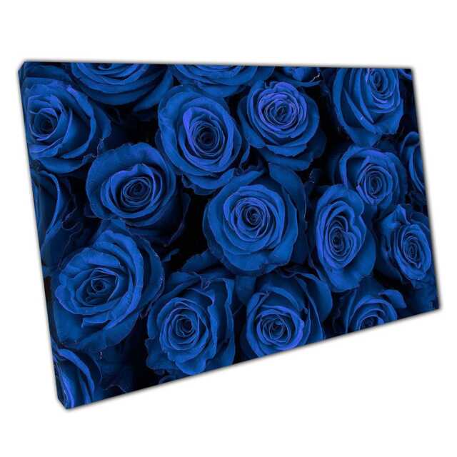Deep Blue Roses Canvas Wall Art Print For Home Office Decor by Etsy ...