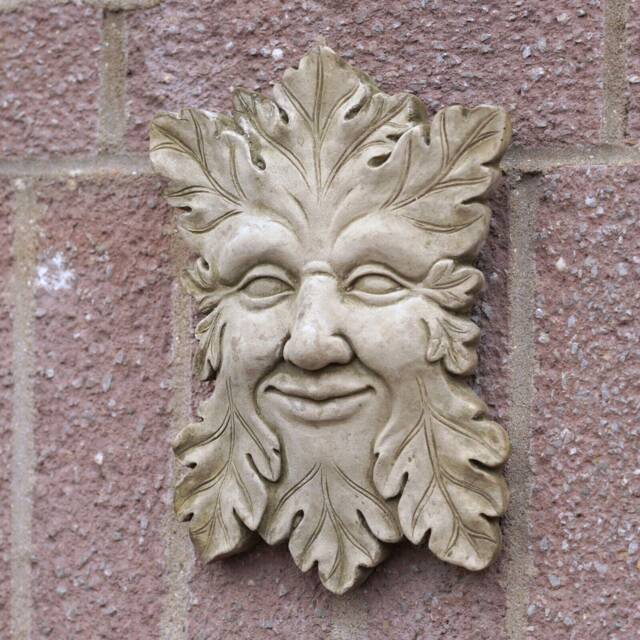 Arbor Greenman Stone Hanging Plaque - Outdoor Statue Sign Garden Ornament by Etsy | ufurnish.com