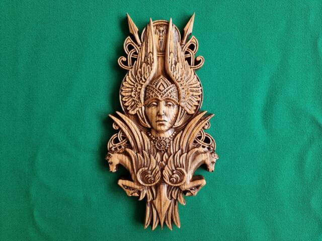 Valkyrie Norse Goddess, Pagan Altar, Mythology, Celtic Wood Carving by ...