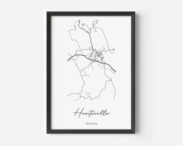 Huntsville Map, Customizable Muskoka Ontario, Cottage Gift, Decor ...