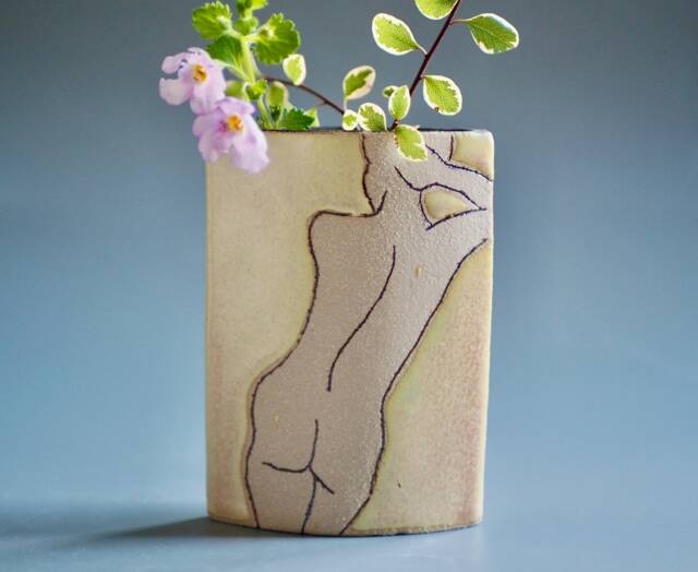 Handmade Ceramic Vase With Figure by Etsy | ufurnish.com