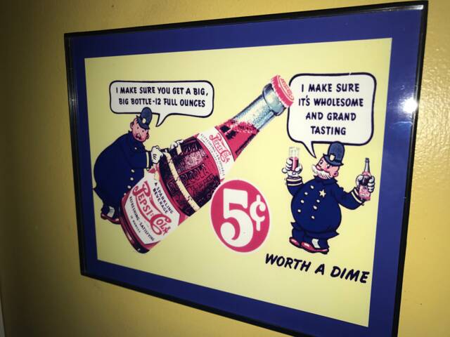 Pepsi Cola Worth A Dime Cop Police Soda Fountain Kitchen Diner Bar ...