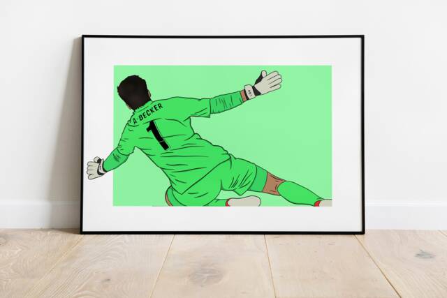 Alisson Becker Art Print - Lfc A4 A5 Liverpool Fc Illustration by Etsy ...