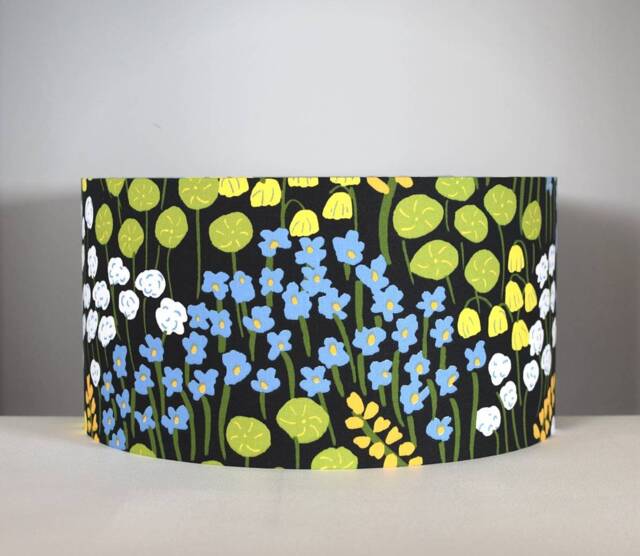Colourful Floral Lampshade, Gold Or Silver Lining Option, Scandi Flower ...