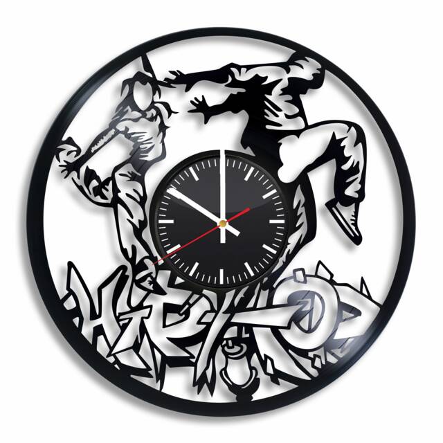 Hip Hop Vinyl Clock - Handmade 12-Inch Wall Art Inspired By Urban Music ...
