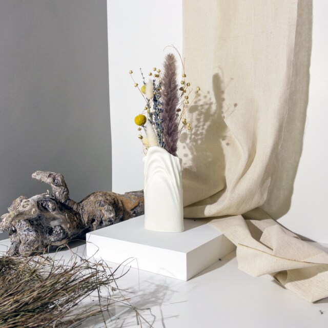 Fluttering Flower Vase 2 - Mont Blanc Schnee Porcelain by Etsy | ufurnish.com