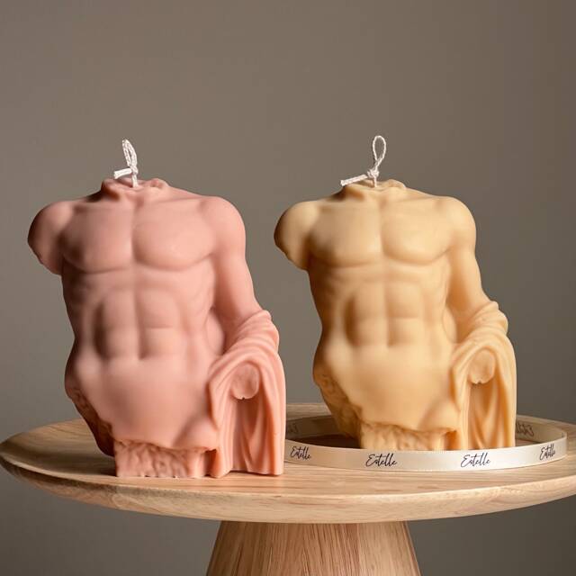 Apollo Candle- Soy Wax Torso Male Candle-Decorative Handmade Gift ...