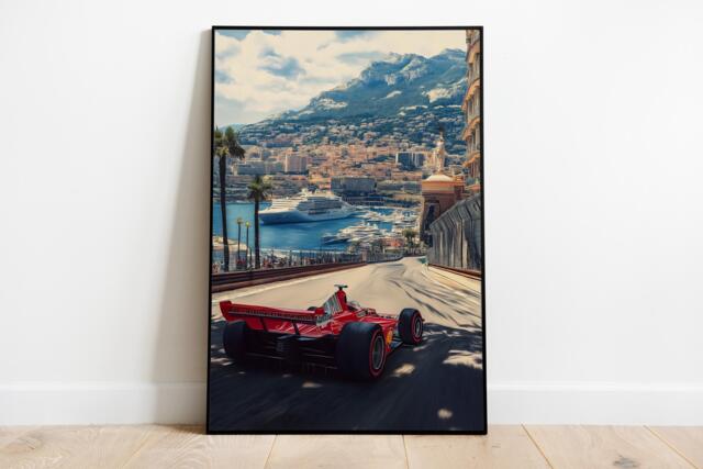 Classic F1 Riviera Poster - Monte Carlo Grid Start A3 A2 A1 A0 ...