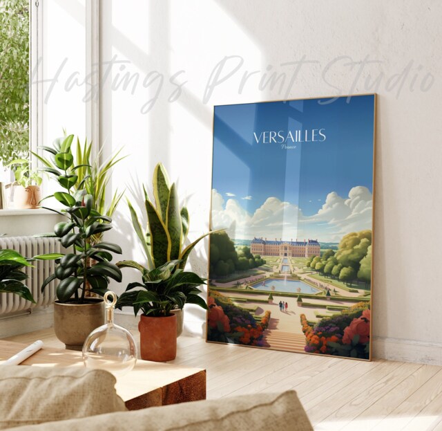 Palace Of Versailles - Paris France Travel Poster, Modern, Home Decor ...
