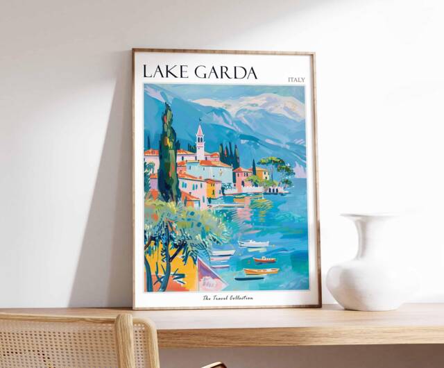 Lake Garda Travel Poster Italian Wall Art Print by Etsy | ufurnish.com