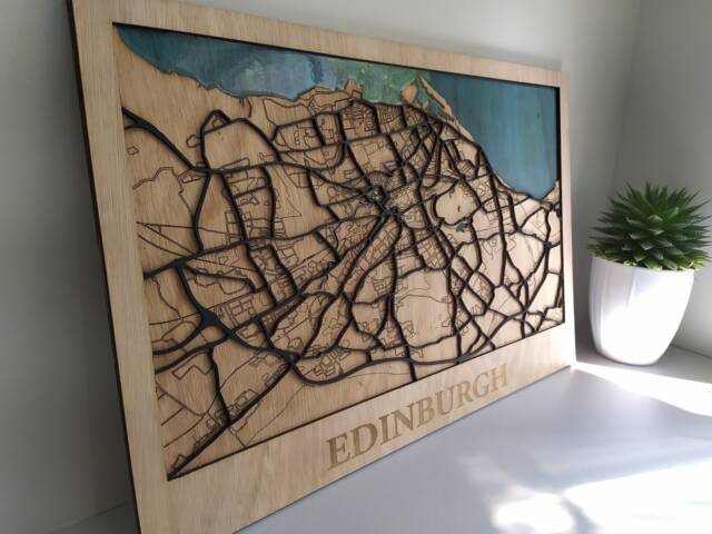 3D Wooden Edinburgh Street Map - City Housewarming Gift Birthday Gift ...