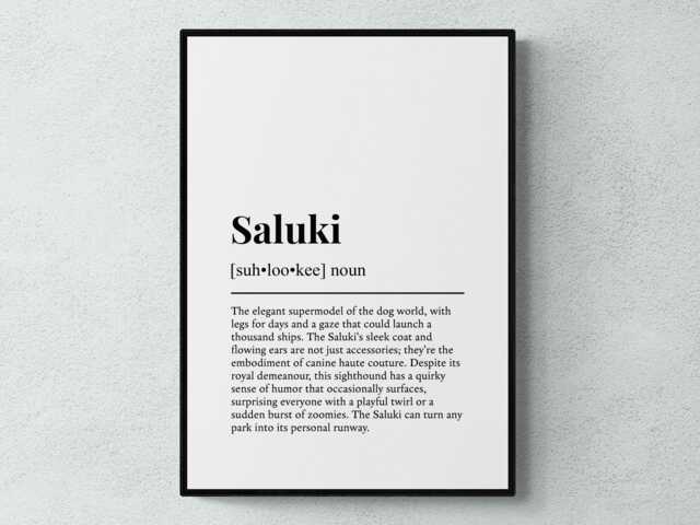 Saluki Funny Definition Dog Wall Art Print by Etsy | ufurnish.com