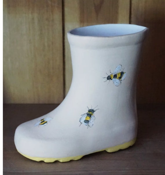 Pottery Botanic Wellington Boot Desk Tidy - Bee Design by Etsy ...