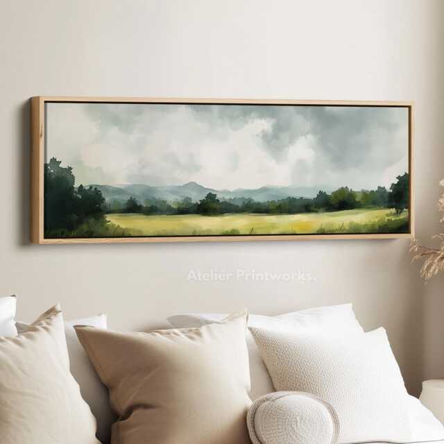 Landscape Long Narrow Wall Art Canvas, Wide Art, Slim Horizontal Decor ...