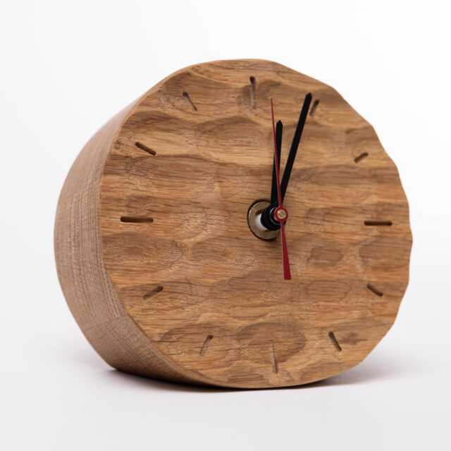 Sculpted Dunes Oak Wood Table Clock - Nature-Inspired Artistry ...