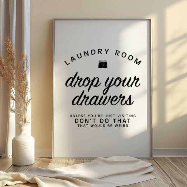 Funny Laundry Room Print - Wall Art Utility Decor Kitchen Posters ...
