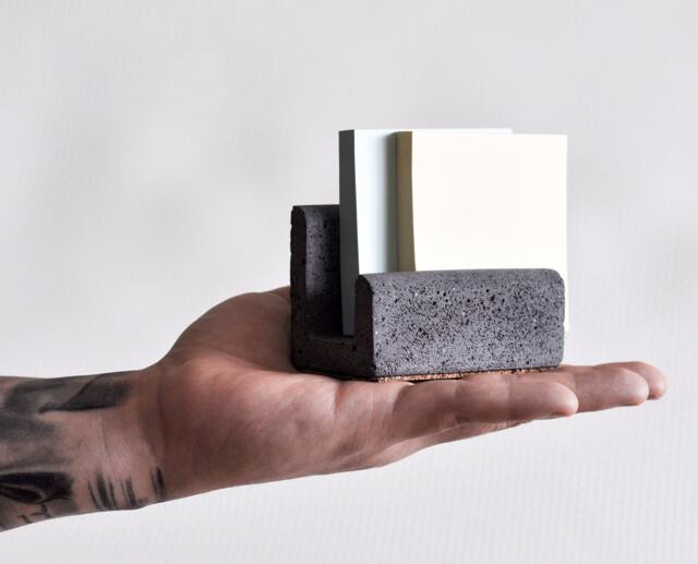 Concrete Paper Block Holder - Business Card Cement Stand -Industrial ...