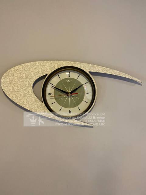 Royalexe Laminated Wall Clock From Royale Midcentury Atomic Boomerang ...