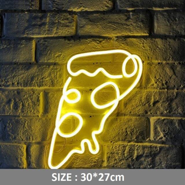 Pizza Slice Neon Sign With Acrylic Plate 5V Usb Powered Custom Shop ...