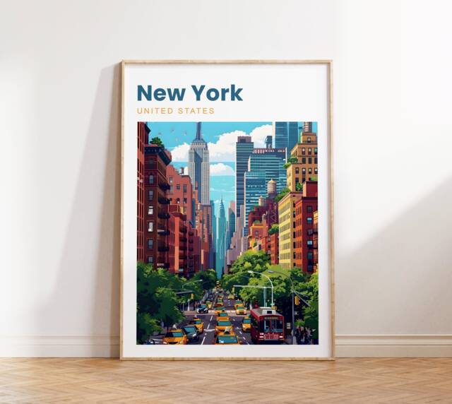 New York Travel Print - Nyc United States - Usa Wall Art Poster City ...