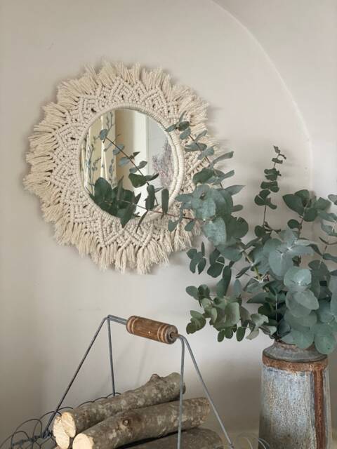 Gorgeous Natural Handmade Macrame Mandala Mirror 25cm by Etsy | ufurnish.com