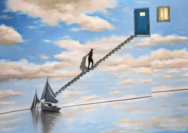 Truman's Escape - Liminal Space Oil Painting Print by Etsy | ufurnish.com