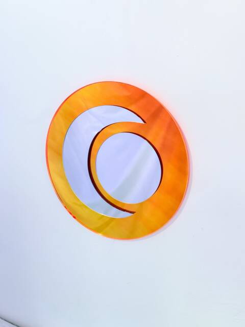 Moon Neon Reflector - Artistic Acrylic Mirror Holographic Neon Amorphic ...