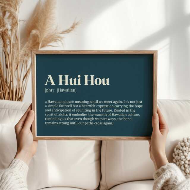 A Hui Hou Definition Print - Hawaiian Wall Decor Aloha Gift Poster ...