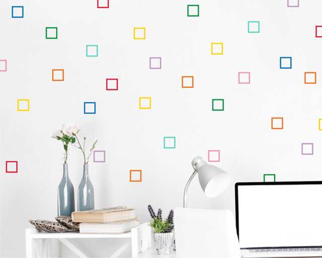 Square Wall Decals Scandinavian Geometric Nursery Decor by Etsy ...