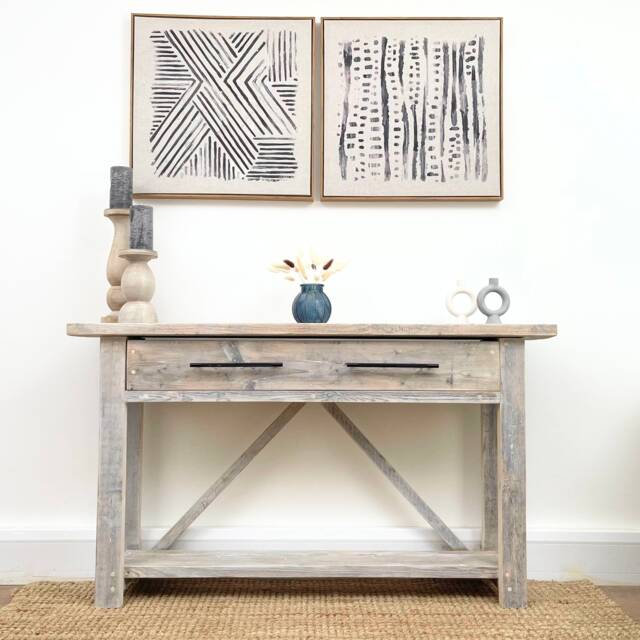 Rustic Solid Reclaimed Wooden Console Table, Handmade Custom Furniture ...