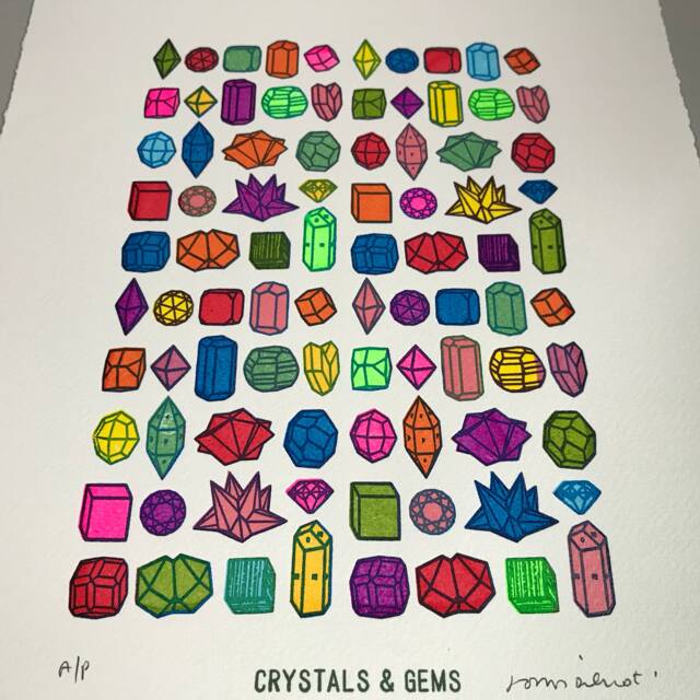 Crystals & Gems Proof - Sale Multi Colour Original Screen Print On ...