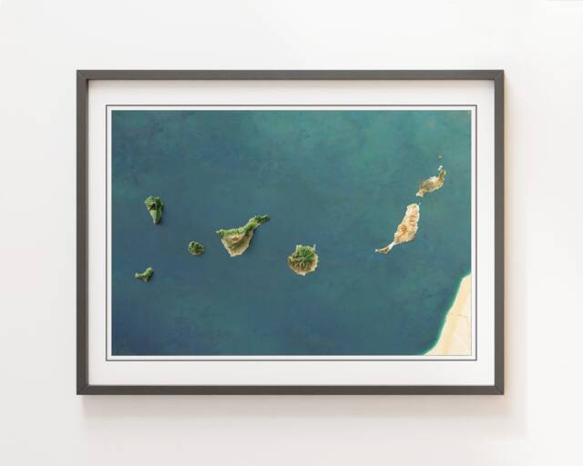 Canary Islands, Spain - Shaded Relief Map Imagery by Etsy | ufurnish.com