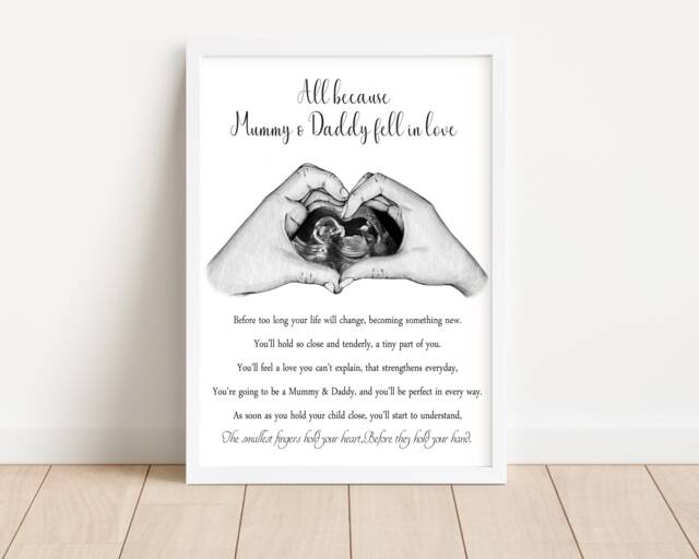 Personalised Pregnancy Scan Print Poem Gift - Baby Mummy Daddy To Be ...