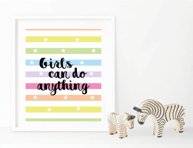 Girls Can Do Anything - Rainbow Print Nursery Children's Decor by Etsy ...