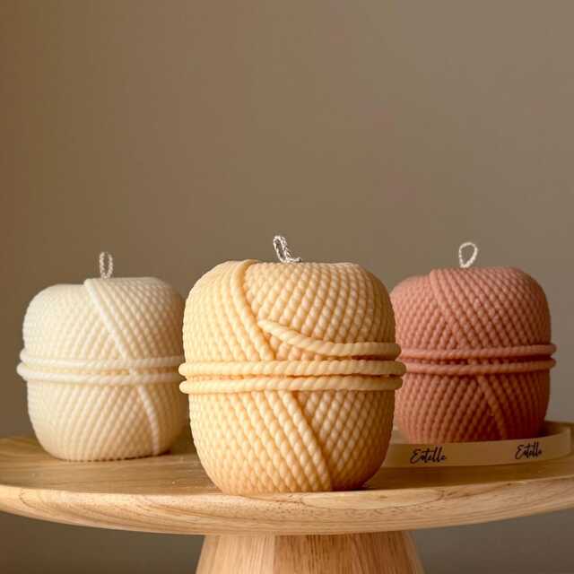 Knitting Wool Soy Candle Handmade Pillar Candle, Home Decor by Etsy ...