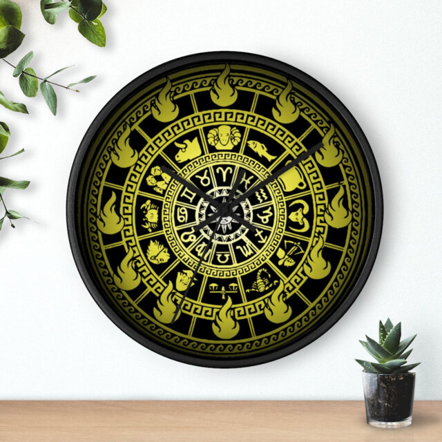Knights Of The Zodiac 12 Gold Armor Houses Astral Symbols Wall Clock by ...