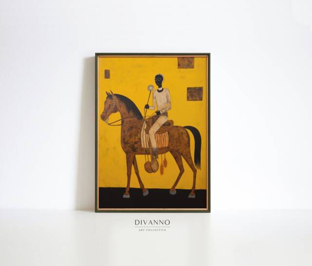 Horseback Ride Print, Horse Riding Man, Western Wall Art, Contemporary ...