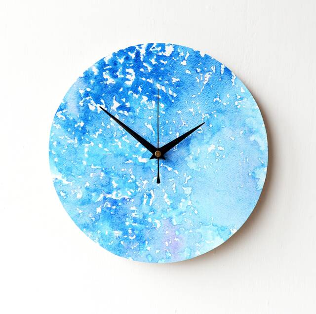 Blue Wall Clock - Watercolour Abstract Art Hand Painted by Etsy ...