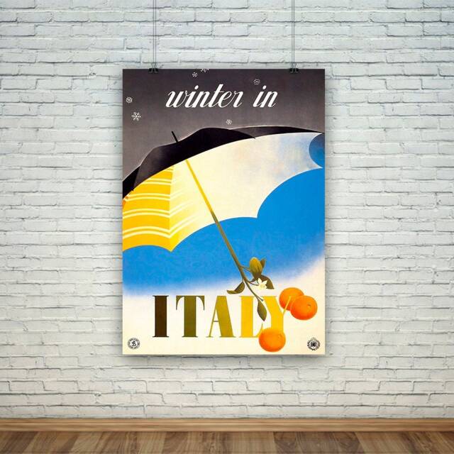 Winter in Italy Poster Vintage Italian Tourism Print by Etsy | ufurnish.com